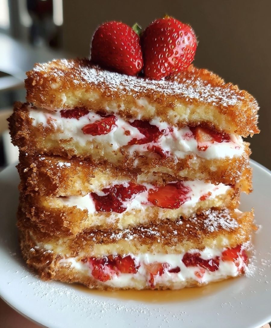 Fried Strawberry Cheesecake Sandwiches | Homemade Recipes