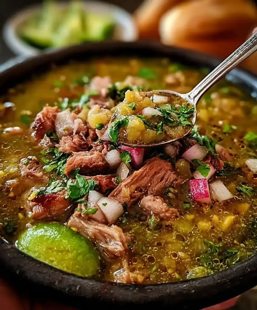 Hatch Green Chile Beef Pozole | Homemade Recipes