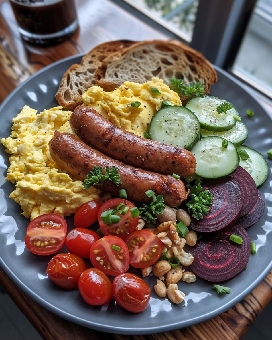 Scrambled Egg Breakfast Plate | Homemade Recipes